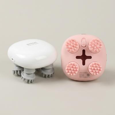 China Waterproof Electric Head Massager with 635nm Red Light Therapy & Patented Synchronized Kneading Tech for sale
