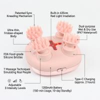China Waterproof Electric Head Massager with 635nm Red Light Therapy & Patented Synchronized Kneading Tech for sale