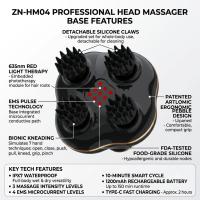 China Waterproof EMS Head Massager with 635nm Red Light Therapy, Portable Electric Scalp Massager for Hair Growth & Stress Relief for sale
