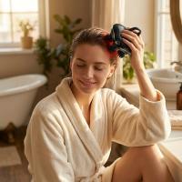 China Waterproof EMS Head Massager with 635nm Red Light Therapy, Portable Electric Scalp Massager for Hair Growth & Stress Relief for sale