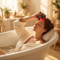 China Waterproof EMS Head Massager with 635nm Red Light Therapy, Portable Electric Scalp Massager for Hair Growth & Stress Relief for sale