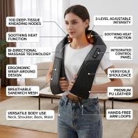 China ZN-SY18 Electric Neck and Shoulder Massager with 10D Deep Tissue Kneading Nodes and Heating for Back and Waist Muscle Pain Relief for sale