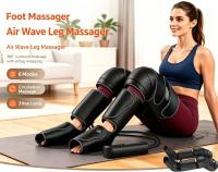 China ZN-SY52 Air Compression Leg Massager with Heat and Vibration for Deep Tissue Muscle Recovery-3-Section Airbags, LCD Display Model - Foot & Knee Heating + Calf Vibration for sale