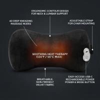 China ZN-RA08 Ergonomic Electric Neck & Back Massage Pillow with Soothing Heat Therapy and Vibration For Car/Chair for sale