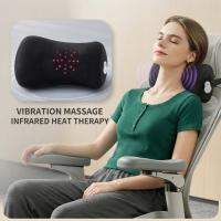 China ZN-RA08 Ergonomic Electric Neck & Back Massage Pillow with Soothing Heat Therapy and Vibration For Car/Chair for sale