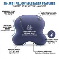 China ZN-JP21 Ergonomic Rabbit-Shaped Pillow Massager with 3D Kneading and Soothing Heat for Neck, Back, and Waist Relief for sale