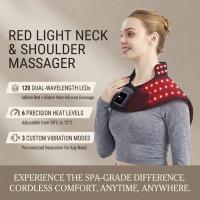 China ZN-ML02 Dual-Wavelength Red Light Therapy Heating Shoulder & Neck Massager Wrap with 120 LEDs, 6 Heat Levels & 3 Vibration Modes for sale