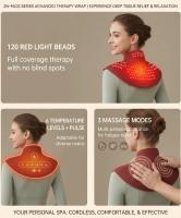 China ZN-ML02 Dual-Wavelength Red Light Therapy Heating Shoulder & Neck Massager Wrap with 120 LEDs, 6 Heat Levels & 3 Vibration Modes for sale