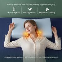China ZN-MP02 Smart Ergonomic Heated Cervical Pillow Massager - 2-in-1 Multifunctional Pain Relief & Deep Sleep Support Pillow for Soreness and Cervical Spine Recovery for sale