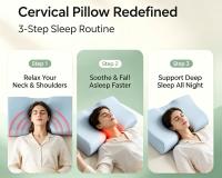 China ZN-MP02 Smart Ergonomic Heated Cervical Pillow Massager - 2-in-1 Multifunctional Pain Relief & Deep Sleep Support Pillow for Soreness and Cervical Spine Recovery for sale