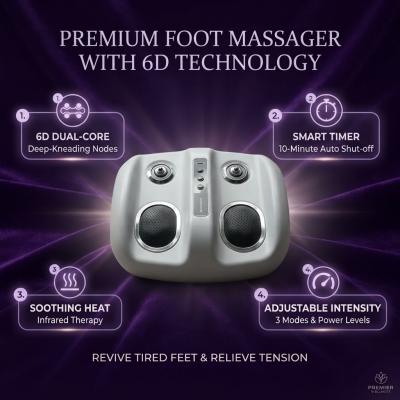 China ZN-FM02 6D Dual-Core Rolling Foot Massager Machine with Deep Kneading, Vibration, Soothing Heat & Multi-Mode Therapy for Plantar Fasciitis Relief & Leg Fatigue Recovery for sale