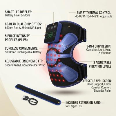 China ZN-KM02 Cordless Red Light Therapy Knee Massager with Vibration and 5000mAh Battery for sale