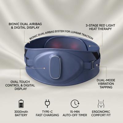 China ZN-WM09 Bionic Dual-Airbag Waist Massager with Heat Therapy & Vibration Tapping for Lower Back Pain Relief for sale