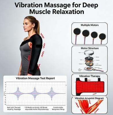 China 3-in-1 Rechargeable Red Light Therapy & Graphene Heat Joint Massager for Arm, Elbow, and Shoulder Pain Relief for sale