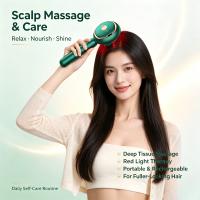 China ZN-AM10 Smart Red Light Scalp Massager & Liquid Guide Hair Growth Comb - Electric Head Massager with 4 Kneading Heads, Wet/Dry Use for sale
