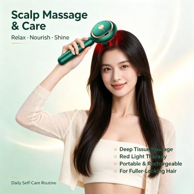 China ZN-AM10 Smart Red Light Scalp Massager & Liquid Guide Hair Growth Comb - Electric Head Massager with 4 Kneading Heads, Wet/Dry Use for sale