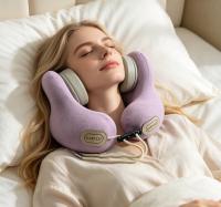 China ZN-JM18 Advanced Bluetooth Noise-Cancelling Travel Neck Massager & Music Sleep Pillow for sale