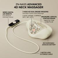 China ZN-NA55 Multi-Functional 4D Electric Neck and Shoulder Massager with EMS Pulse and Heating for sale