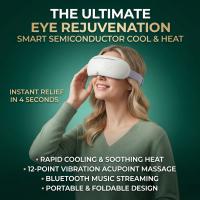 China ZN-HC15 Smart Semiconductor Cooling & Heating Eye Massager with 12-Point Vibration, Dual Temperature Compress & Bluetooth Music for sale
