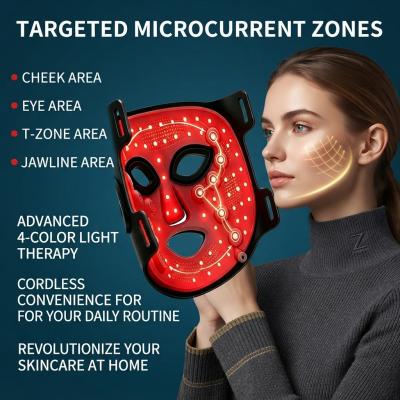 China ZN-EM2D Wireless 4-Color LED Light Therapy & EMS Microcurrent Facial Mask for sale