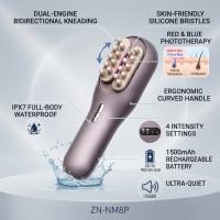 China ZN-NM8P Advanced Dual-Engine Red & Blue Light Scalp Fascia Massager Cordless Electric Hair Growth and Relaxation Brush for sale