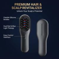 China ZN-NM8P Advanced Dual-Engine Red & Blue Light Scalp Fascia Massager Cordless Electric Hair Growth and Relaxation Brush for sale