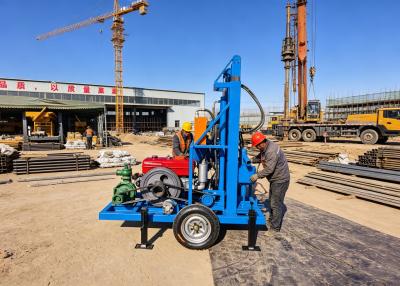 China Two Wheel Trailer Mounted Drilling Rig Quick Positioning For Farm Well Drilling for sale