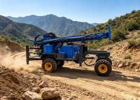 China Integrated Hydraulic Control Trailer Mounted Drilling Rig Labor Saving Hand Operation for sale