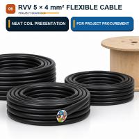 China 5x4mm2 5 Core Flexible Cable Transmission Control PVC Sheathed Stranded Copper Conductor for sale