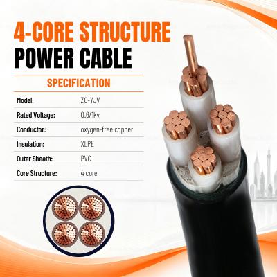 China ZR-YJV 4×25mm² Flame Retardant Copper Power Cable, 0.6/1kV XLPE Insulated PVC Sheath for sale