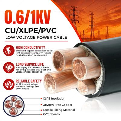 China OEM Copper Xlpe Cable 4 Core Heat Resistant Flex 3×50mm2+1×25mm2 For Heavy Duty for sale