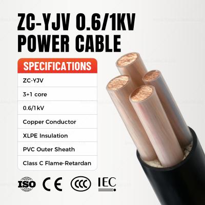 China Copper Power Cable 4 Core ZR-YJV 3×150mm2+1×70mm2 For Power System for sale
