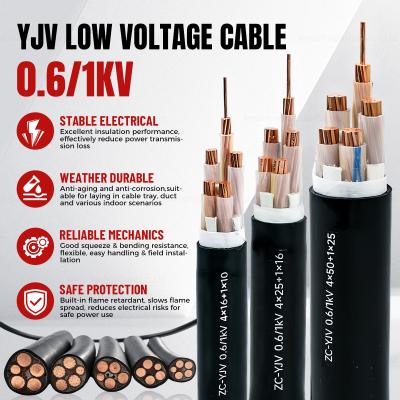 China 0.6/1kV XLPE Copper Cable ZR-YJV 4x25mm²+1x16mm² Flame Retardant for Power Supply for sale