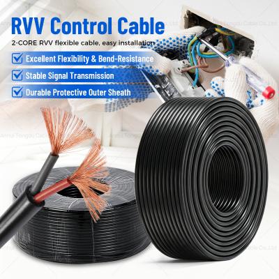 China 2 Core 0.75mm2 Flexible PVC Cable RVV 2x0.75mm2 For Equipment Internal Wiring for sale