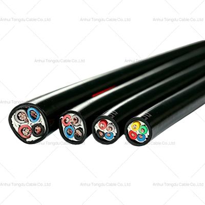 China Heavy Duty 4 Core Control Flex Cable RVV 4x4.0mm2 PVC Stranded Copper Cable for sale