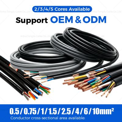 China Main Distribution 5 Core Flexible Cable 4.0mm2 RVV For Three Phase Add Earth Supply for sale