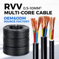 China Stranded Copper Wire 5 Core Cable RVV 5x6.0mm² PVC Flexible 300/500V for sale