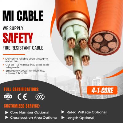 China 4x70mm2+1x50mm2 Fire Resistant Cable 1KV 1.2KV Bare Copper Mineral Insulated Cable for sale
