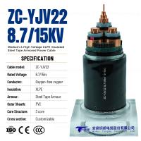China Heavy Gauge MV Cable YJV22 3x150mm² 8.7/15kV Armored XLPE Power Cable for sale