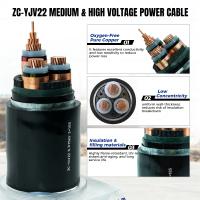 China Transport Hub Main Power Cable YJV22 3x240mm² 8.7/15kV Armored MV XLPE for sale
