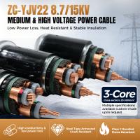 China Super Heavy MV Cable YJV22 3x300mm² 8.7/15kV Armored XLPE Power Cable for sale