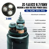 China Lightweight Aluminum Cable 3 Core 35mm² YJLV22 8.7/10kV Armored XLPE for sale