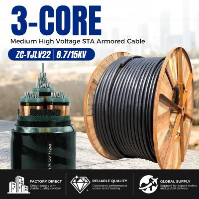 China 3x240mm2 Flexible Medium Voltage Cable 8.7kV 15kV 3 Core Cable for sale