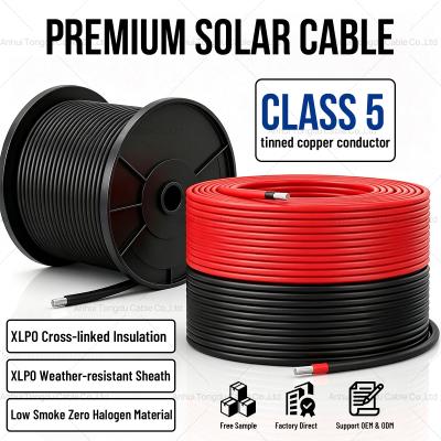 China Photovoltaic Cable 4.0mm² PV1-F TUV DC Solar Panel Connection Cable for sale