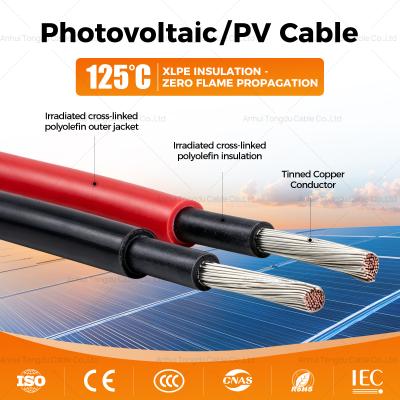China IEC 62930  Solar Wire Tinned Copper 0.095kg/M  Pv Wire For Solar Panels for sale
