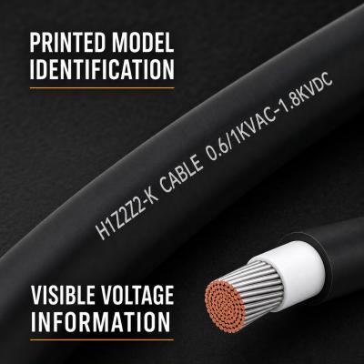 China TUV 1kV Photovoltaic Solar Cable H1Z2Z2-K 4mm2 Pv Cable for sale