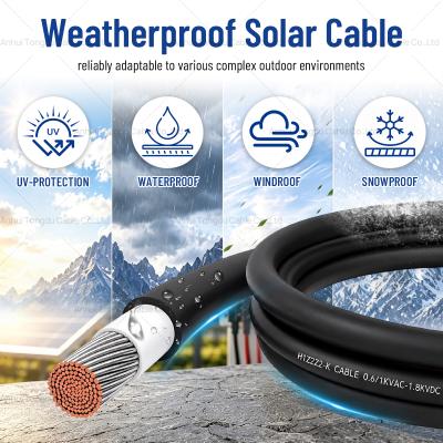 China 6.0mm2 Photovoltaic Solar Cable  Weatherproof XLPO UV Resistant Solar Cable for sale