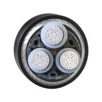 China 3x400mm2 Medium Voltage Power Cable Aluminum XLPE  Armored Mv Cable 8.7kV for sale