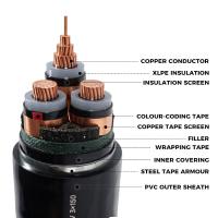 China YJV22 3x150mm2 Copper HV High Voltage Power Cable XLPE Armored 26 35kV Underground for sale