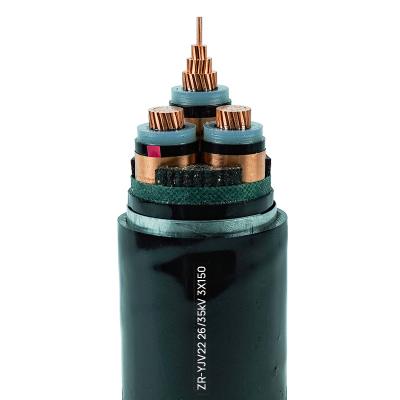 China YJV22 3x150mm2 Copper HV High Voltage Power Cable XLPE Armored 26 35kV Underground for sale
